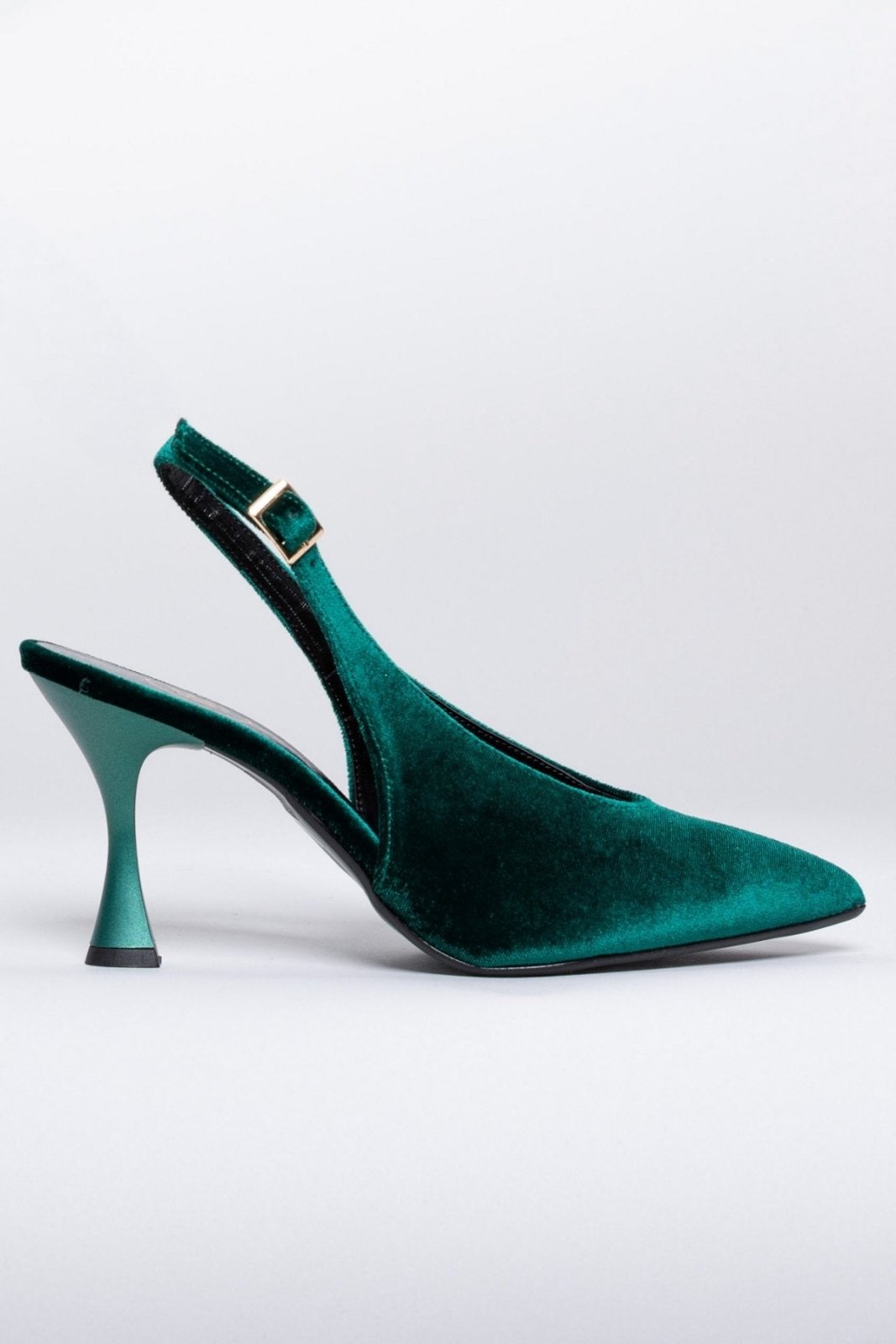 Γόβες μυτερές slingback από velvet ύφασμα TFP - Κυπαρισσί ...