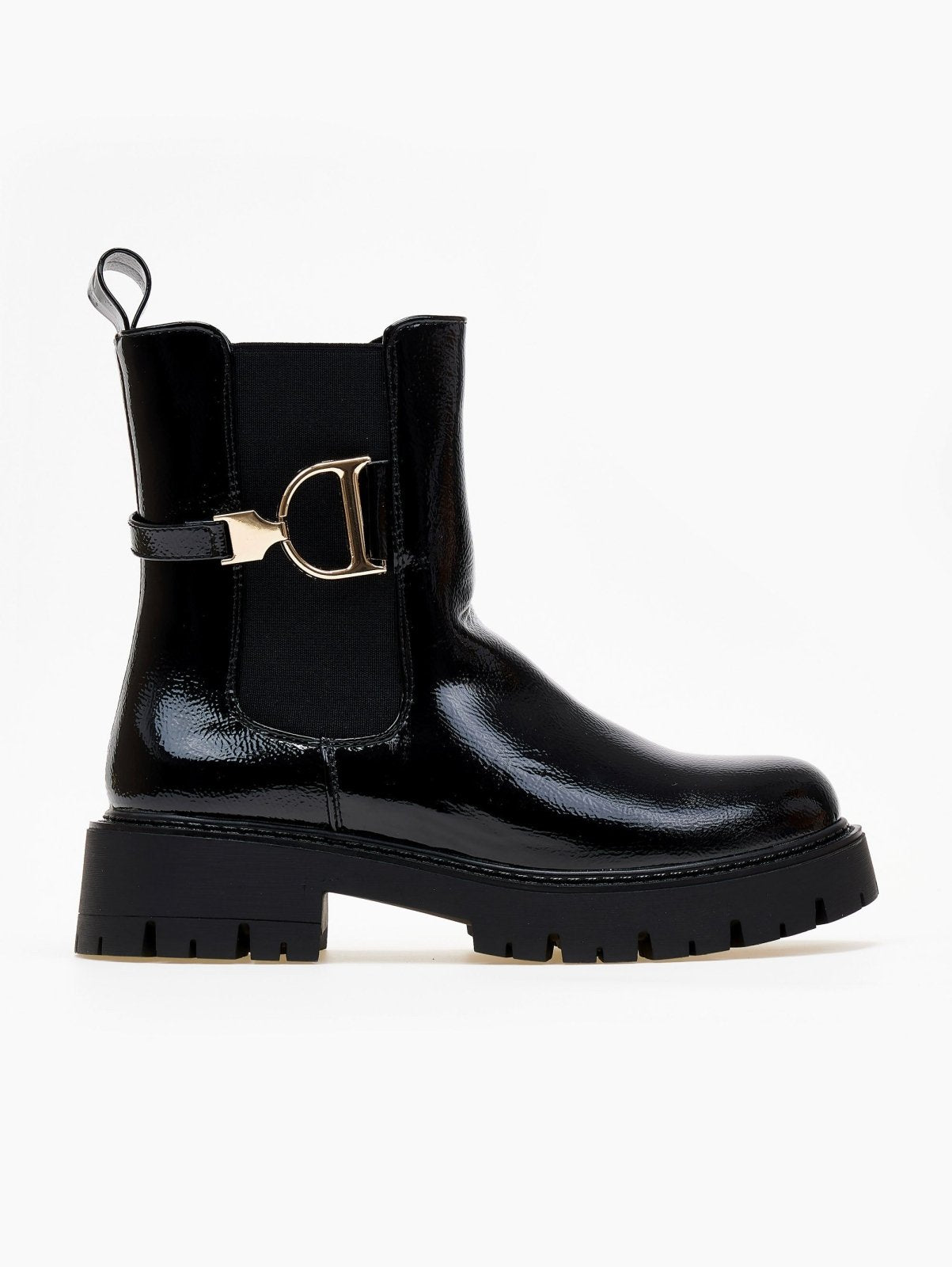 Μποτάκια Chelsea με αγκράφα - Μαύρο – thefashionproject.gr