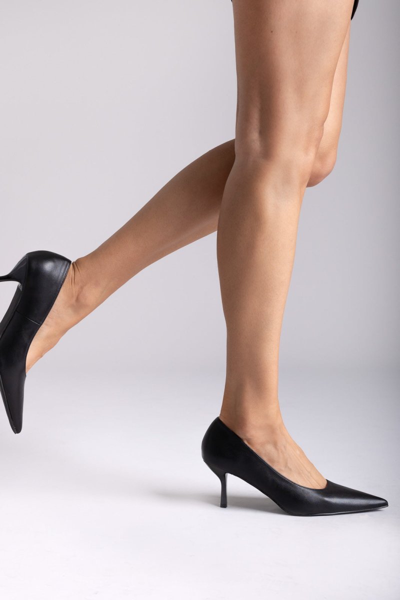 Pointed Toe Pumps Stiletto Heel - Black Matte – thefashionproject.gr