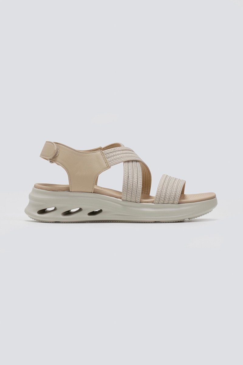 Σανδάλια sporty crossover με velcro - Μπεζ – thefashionproject.gr